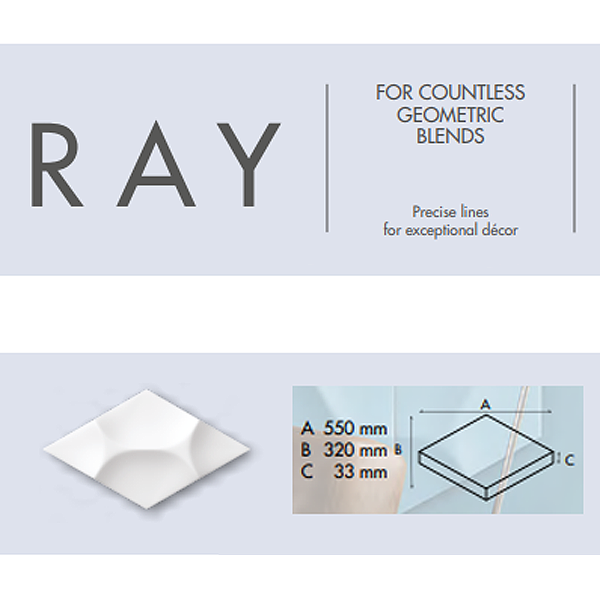RAY 3D WALL TILE - High-density, rigid polyurethane foam - Ceiling ...